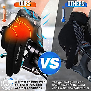 Tanluhu Cycling Gloves Mountain Bike Gloves Biking Gloves for Men Women Outdoor Full Finger Touch Screen Anti-Slip Shock-Absorbing MTB Gloves Road Bicycle Gloves(Black)