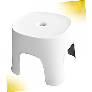 CAXUSD 1Pc Multi Use Plastic Step Stool Low Stool for Shoes Wearing Bathroom and Home Use Small Lightweight White Stool for Adults and Kids