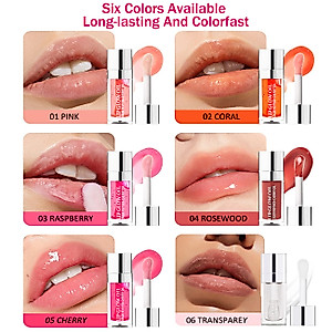 Leoly Dreaming Plumping Lip Oil, Moisturizing Lip Glow Oil, Long Lasting Nourishing Lip Gloss Lip Balm, Non-sticky Transparent Toot Lip Oil Tinted for Lip Care and Dry Lip - Transparent