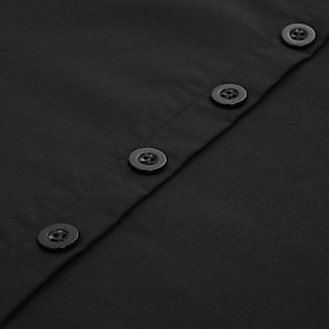 Women's Vintage High Waisted A-Line Skirts Flowy Long Skirt with Pockets and Belts Black XL