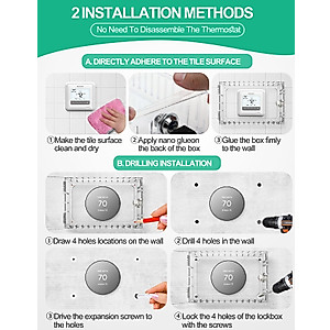 Upifen Thermostat Lock Box Cover with Key, Clear Thermostat Cover with Lock Compatible With Home Thermostat On Wall, AC Lock Box Cover with Key Fits Thermostats (Rectangle, 6.3''W x 5''H)