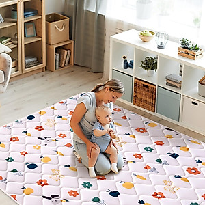 Premium Foam Baby Play Mat 79" X 71", Extra Large Activity Playmats for Babies,Toddlers, Infants, Soft Thicker Sponge Baby Mat for Floor, Play & Tummy Time, Machine Washable for Easy Care