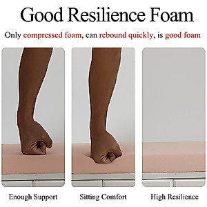 Chair Cushion for Dining Chairs with Ties Non Slip Memory Foam Kitchen Room Chair Pads for Outdoor Patio Furniture 4 Pack, Khaki