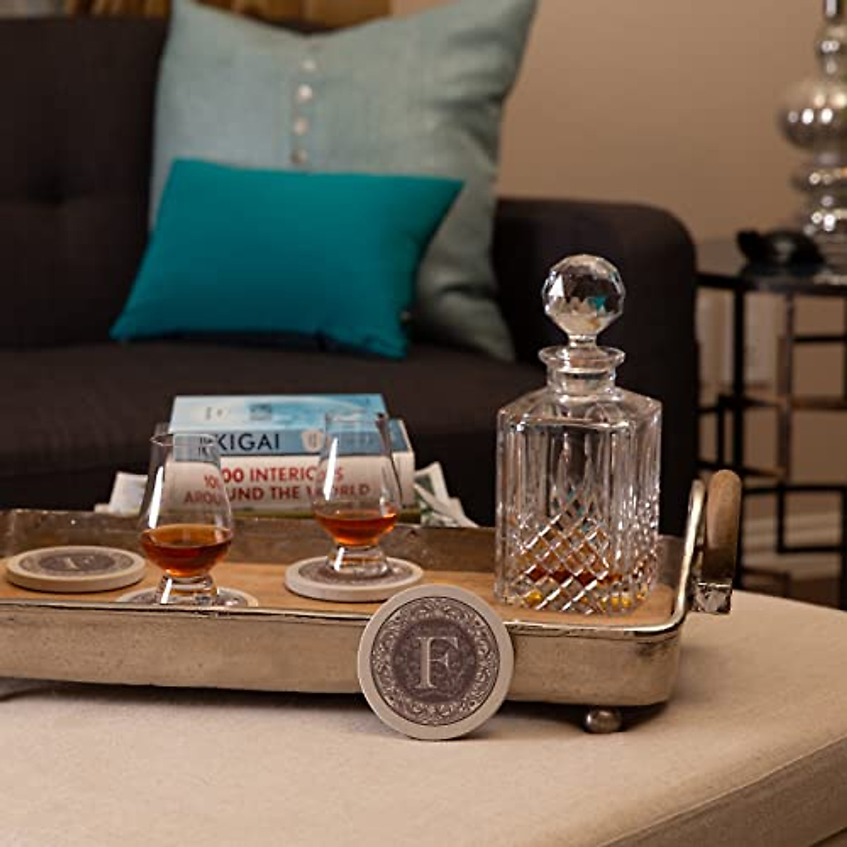Thirstystone Monogram Sandstone Coaster Set