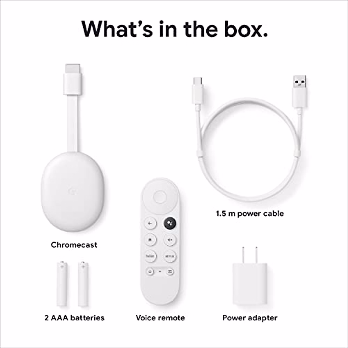 Chromecast with Google TV (HD) - Streaming Stick Entertainment on Your TV with Voice Search - Watch Movies, Shows, and Live TV in 1080p HD - Snow