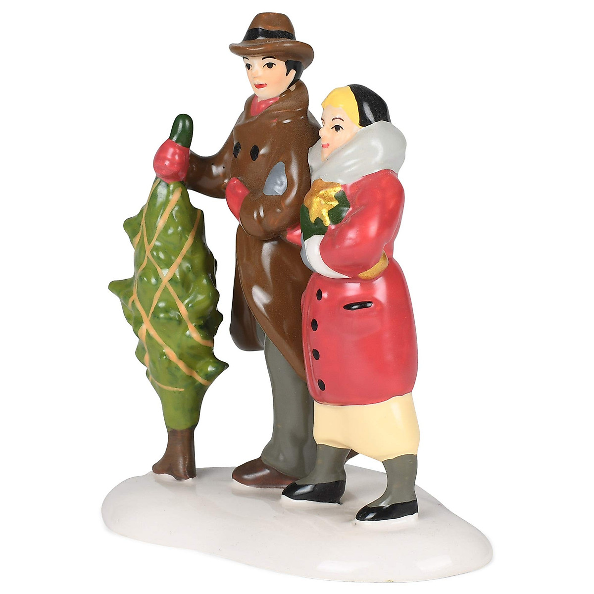 Department 56 Snow Village Accessories Bringing Home The Christmas Tree Figurine, 3.3 Inch, Multicolor
