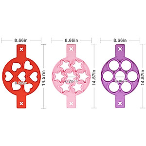 Silicone Pancake Molds for Griddle Pancake Molds for Kids 3 Pack