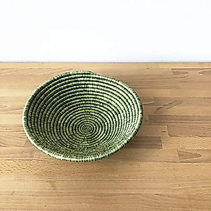 African Basket: Musebeya/Rwanda Basket/Woven Bowl/Sisal & Sweetgrass Basket/Green, Citron