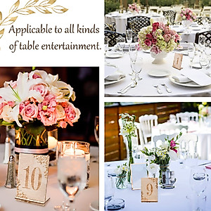 URROMA Wedding Wooden Table Numbers with Wooden Base,1-10 Rustic Wedding Centerpieces for Tables Number Wooden Sign for Party Decor