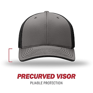 Richardson Unisex 172 Trucker Pulse Sportmesh R-Flex Baseball Cap, Split Charcoal/Black, Large/X-Large