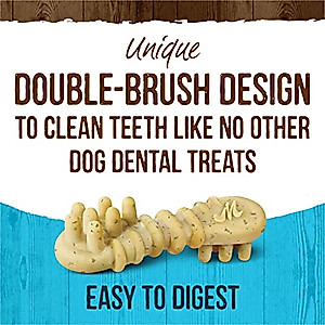 Merrick Fresh Kisses Double-Brush Dental Dog Treats With Mint Breath Strips For Toy Breeds - 33 ct. Bag