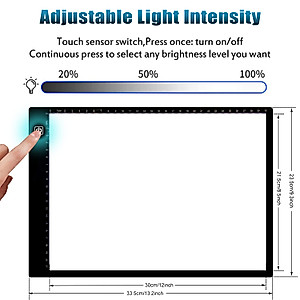 SevenFish Diamond Painting Accessories A4 Light Pad, Upgraded Light Board High Brightness No Black Dots Diamond Art Light Box for Diamond Painting Tools, Drawing/Tracing/Craft/Sketching/Weeding Vinyl