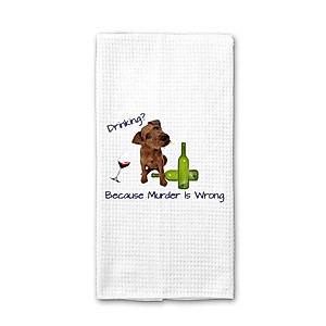 Home Bar, Dish Towels, Kitchen Towel, Tea Towels, Bar Towel, Bourbon, Funny Bar Towel, Bourbon Bar, Bar, House Bar, Funny Dish Towel, Drinking Because Murder is Wrong Wine with Glass