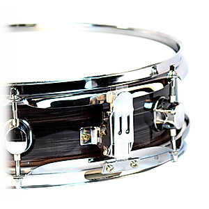 Piccolo Snare Drum 13" x 3.5" by GRIFFIN | 100% Poplar Wood Shell with Zebra Wood Finish & Coated Drum Head | Professional Marching Drummers Percussion Instrument with Bright Tone & Brilliant Attack