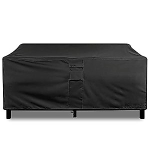 KHOMO GEAR Heavy Duty Outdoor Patio Furniture Loveseat Cover Sofa Bench Cover - 58'' x 32.5'' x 31'', Black