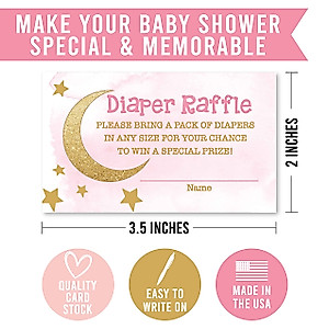 Hadley Designs 25 Baby Shower Diaper Raffle Tickets For Baby Shower Girl-Twinkle Twinkle Little Star Baby Shower Games For Girls, Diaper Raffle Cards, Baby Raffle Tickets, Baby Shower Invitation