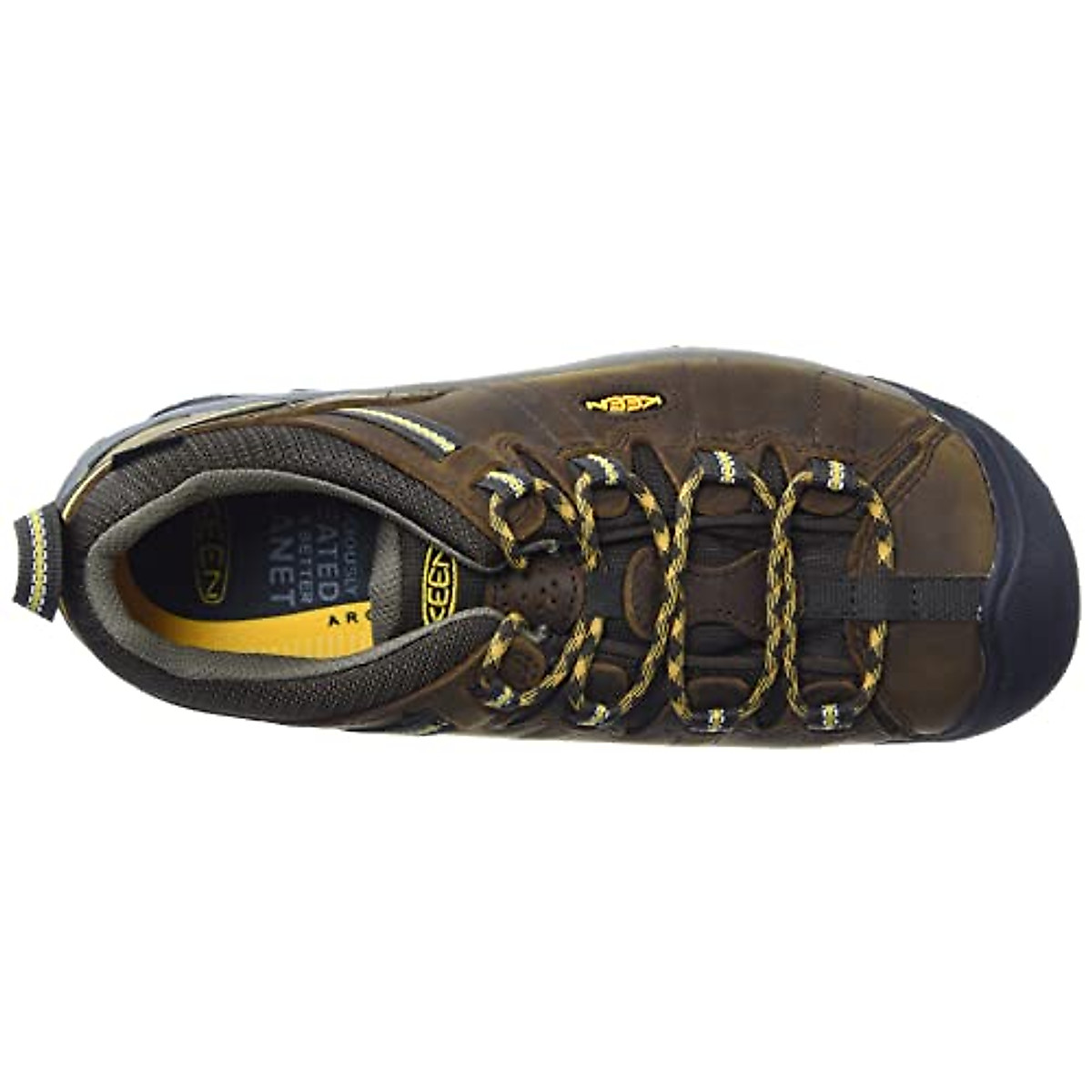 KEEN Men's Targhee 2 Low Height Waterproof Hiking Shoes, Cascade Brown/Golden Yellow, 9.5