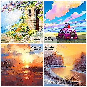 Shuttle Art Painting Canvas Panels, 36 Pack, 5x7, 8x10in (18 of Each), 100% Cotton, Primed White Canvas Boards for Painting, Blank Canvases for Kids, Adults & Artists for Acrylic and Oil Painting