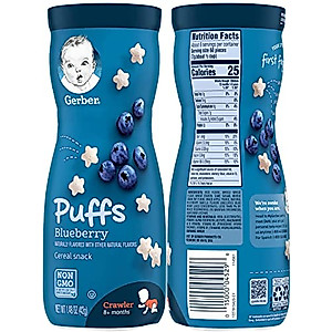 Gerber Puffs Variety Pack, 1 Banana, 1 Vanilla, 1 Blueberry, 3 CT