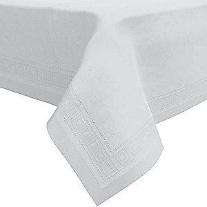 HOUZZKINGZ USA Paper Tablecloths for Rectangle Tables | 54” X 108” – 5 Pack | White Paper Disposable Tablecloth | 3-Ply Premium Paper & Plastic Table Cloths for Parties Disposable