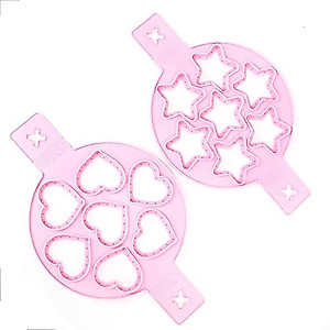 2Pcs Pancake Mold Maker Reusable Silicone Egg Ring Non-stick Fried Egg Cooker Pan Flip Mold DIY Kitchen Cooking Tool