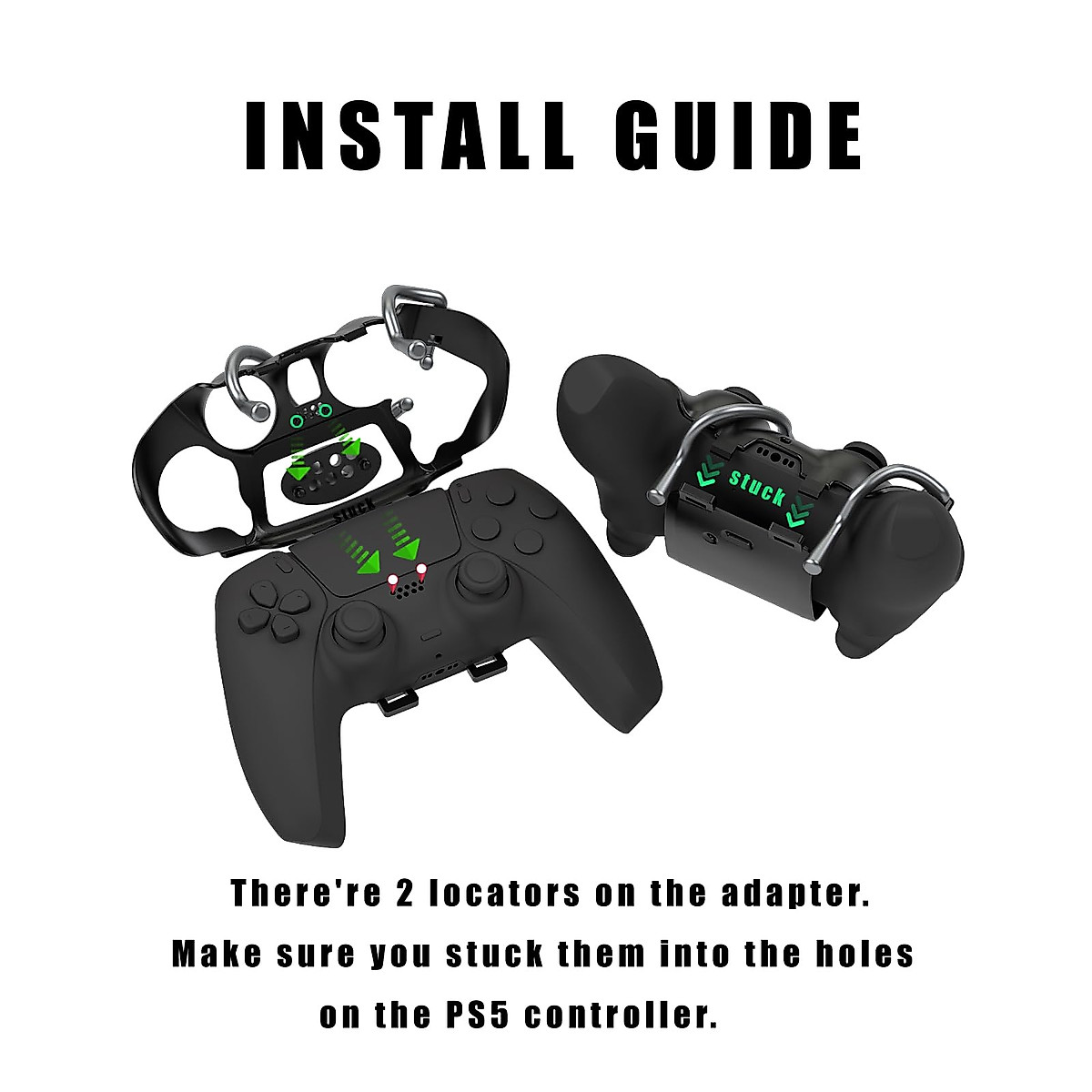 EXknight Leverback FPS Mechanical Paddles Attachment, Back Buttons Gaming Paddles for PS5 Controller (Black)