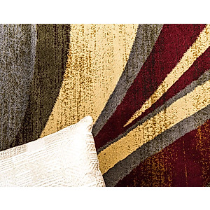 Unique Loom Barista Collection Area Rug - Ngada (5' 3" x 8' Rectangle, Beige/ Red)