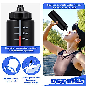 Hushee 12 Pcs 32oz Squeeze Water Bottles Bulk BPA Free Sports Water Bottles Reusable Cycling Football Baseball Hockey Water Bottle with Wire Whisk Included