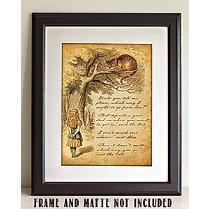 Alice in Wonderland Prints - 11x14 Unframed Wall Art Print Poster - Perfect Alice in Wonderland Gifts and Decorations (Alice Speaks to Cheshire Cat)