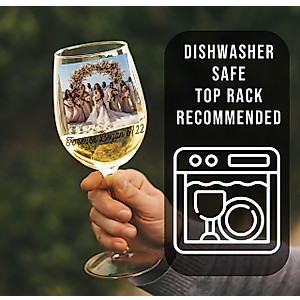 Personalized 16oz Photo Picture Print Stemmed Wine Glass - Wedding Gifts Anniversary for Couple, Parents Husband Wife, Mother's Day Gift 20th 25th 30th 40th 45th 50th 60th, Year Anniversary