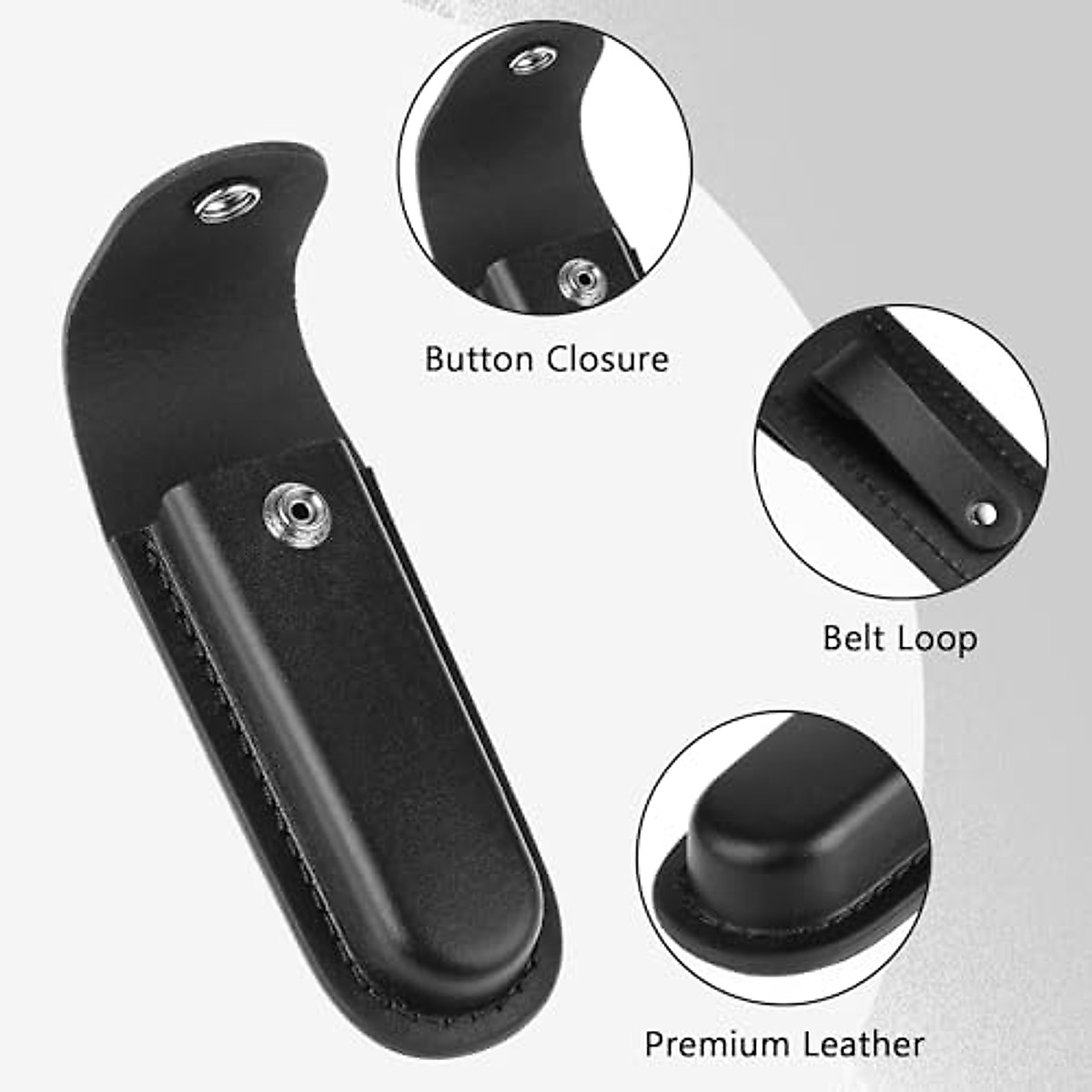 Mabor Pocket Knife Sheath 5 Inch Leather Knife Holster Portable Pocket Knife Belt Holder with Snap Closure and Belt Loop Accessory for Outdoor Climbing Camping Cycling