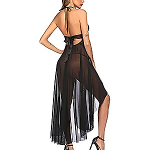 Avidlove Women Lingerie Deep V Neck Nightwear One Piece Sexy Nightgowns Black