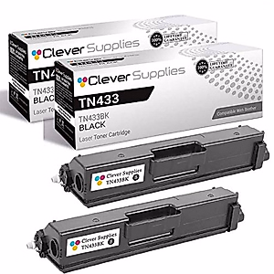 CS Compatible Toner Cartridge Replacement for Brother TN433 TN431 TN-433 TN-431 TN433BK/TN431BK 2 Black for HL-L8260CDW HL-L8360CDW HL-L8360CDWT HL-L9310CDW HL-L9310CDWT HL-L9310CDWTT