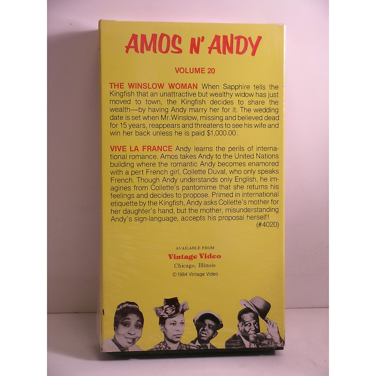 Amos n' Andy TV Show---"Winslow Woman & Viva La France"----VHS Video