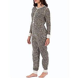 Fruit of the Loom womens Micro Waffle Premium Thermal Union Suit Pajama Bottom, Animal Print, Medium-Large US