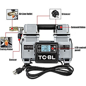 TC·BL Portable Air Compressor 110V,Ultra Quiet Air Compressor Oil Free and Lightweight Small Air Pump