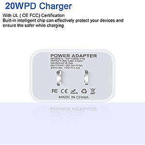 20W Fast Charger Box USB C Brick Block Charging Plug Power Adapter Compatible for iPhone 14,14 Pro Max,13,13 Pro Max,12,11;Samsung Galaxy S23,S23 Ultra,S23+,S22,S21 FE,A54,A03s,A14,A13,Z Flip4,Z Fold4