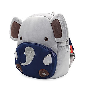 Aeromeda Toddler backpack Children Animal Bag Shcool Bag Cute Animal Plush Backpack 2-7 Years … (Elephant) …