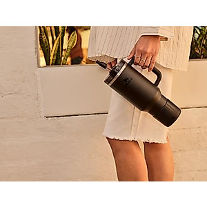 STANLEY Quencher Boot and Straw Cover Cap | Anti-Slip Silicone Protector for 40 oz Tumbler with Handle | Accessory Set for Stainless Steel Drinking Cup | Black