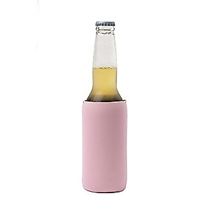 Snertz 8 Pack Slim Pink Blank DIY Sublimation Durable, Foldable , Insulated Neoprene Skinny Beer , Seltzer Can Holder Cooler Sleeve Coolies Fits 12 Oz Cans