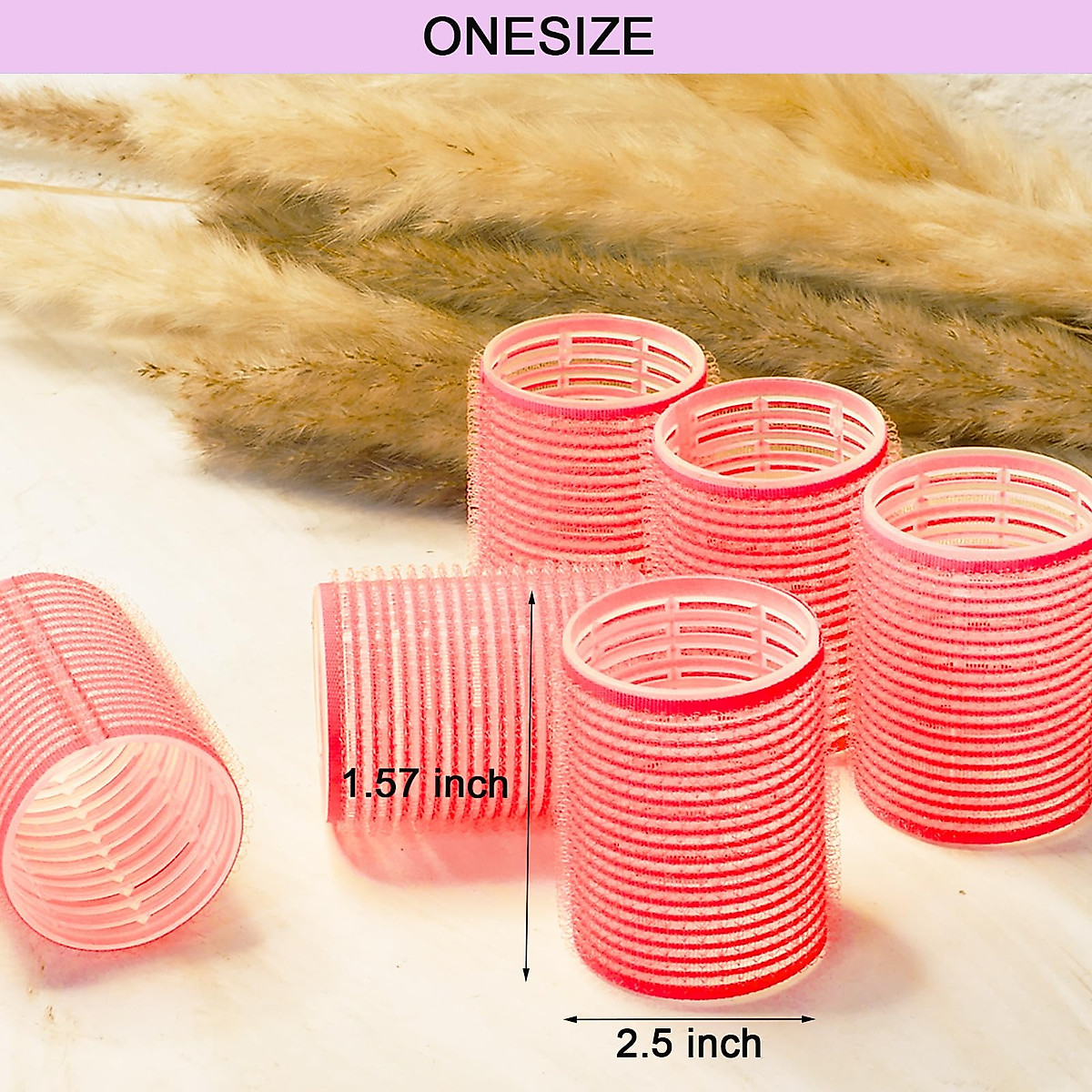 Hair Rollers, 12 Pack Salon Hair Dressing Curlers Self Grip, Hair Curlers for Long Hair, DIY Curly Hairstyle, Colors May Vary, Large