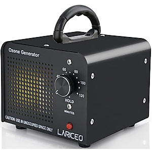 LARICEO 12000mg/h High Capacity Ozone Generator, Home and Commercial Ozone Machine Odor Removal, Ideal for Car, Home, Smoke, Pet, etc (Black)