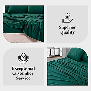 Bedlifes Twin Sheets Set- Cooling Sheets-Ultra Soft-Silky-Breathable-Deep Pocket- 1800 Series Bedding Set Microfiber- Green Bed Sheets Twin Size 3 Pieces