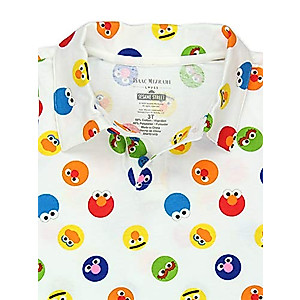 Isaac Mizrahi Loves Sesame Street Gang Elmo Baby Toddler Polo Collared Shirt (24 Months, White/Multi)
