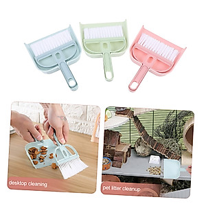 HOMOCONO 6 Sets Pet Broom Desktop Cleaning Tools Desk Broom and Pan Mini Desktop Sweeper Mini Broom Dustpan Kits Tiny Dust Pan Mini Pans Mini Keyboard Broom and Dustpan Tiny House Kit Pp