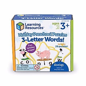 Learning Resources Holiday Preschool Puzzle Pack - Self-Correcting Puzzles, Christmas Preschool Toys, Educational Christmas Gifts , Christmas Gifts for Boys and Girls, Ages 3+