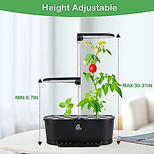 WiFi Smart Garden with 15 Pods,Hydroponic Growing System with Alert and App,Indoor Herb Garden with 30.31 Inches Adjustable Height,Automatic Cycle Timer,Hydroponic Herb Garden Kit for Family Kitchen