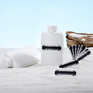 Patelai 12 Pcs Urine Test Complete Kit Include 2 Translucent Portable Travel Bottles,10 Adhesive Temperature Test Strips Human Urine Practice Kit for Synthetic Fake Pee(Classic Style)