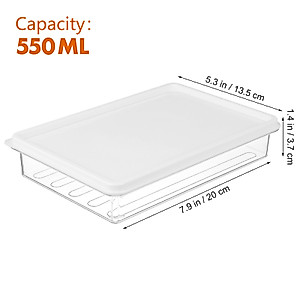 Hemoton Clear Meat Storage Container Bacon Keeper Box Bacon Storage Bins Refrigerator Meat Saver Case Fruit Vegetable Organizer for Home Kitchen 550ml