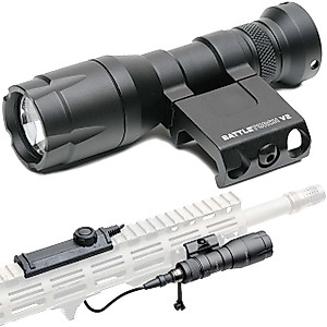 Tacticon Battletorch V2 | Rifle Mounted Miniature Flashlight| Combat Veteran Owned Company | Inline and Offset Picatinny Mount | Tactical Gun Mini Light